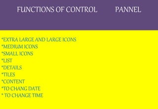 Presentation on contrcontrol pannelol pannel | PPTX