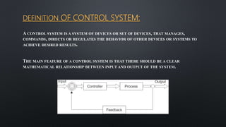 Presentation on control systems for line follower robot | PPTX