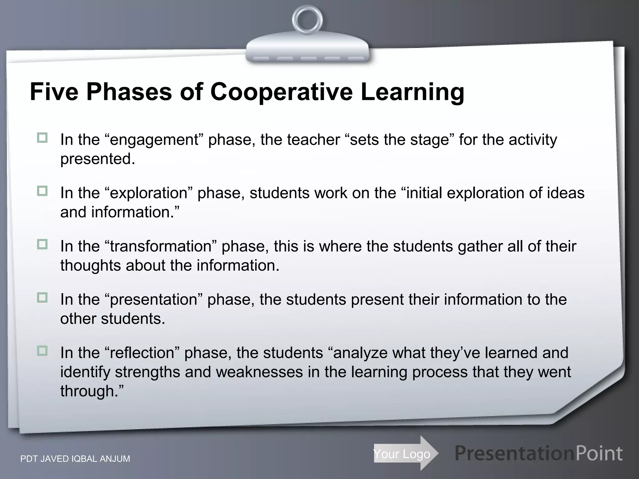 Presentation on cooperative learning | PPT