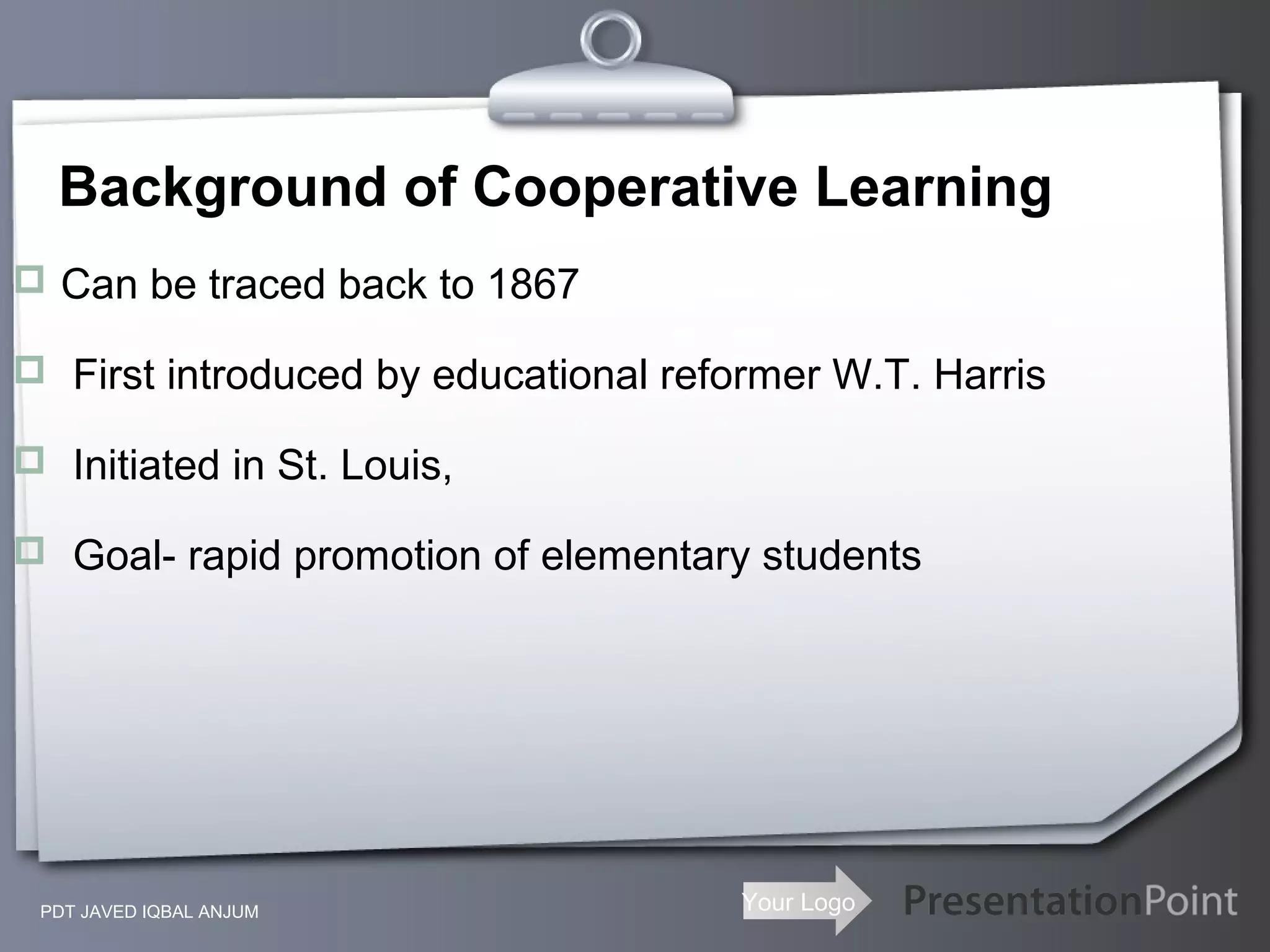 Presentation on cooperative learning | PPT