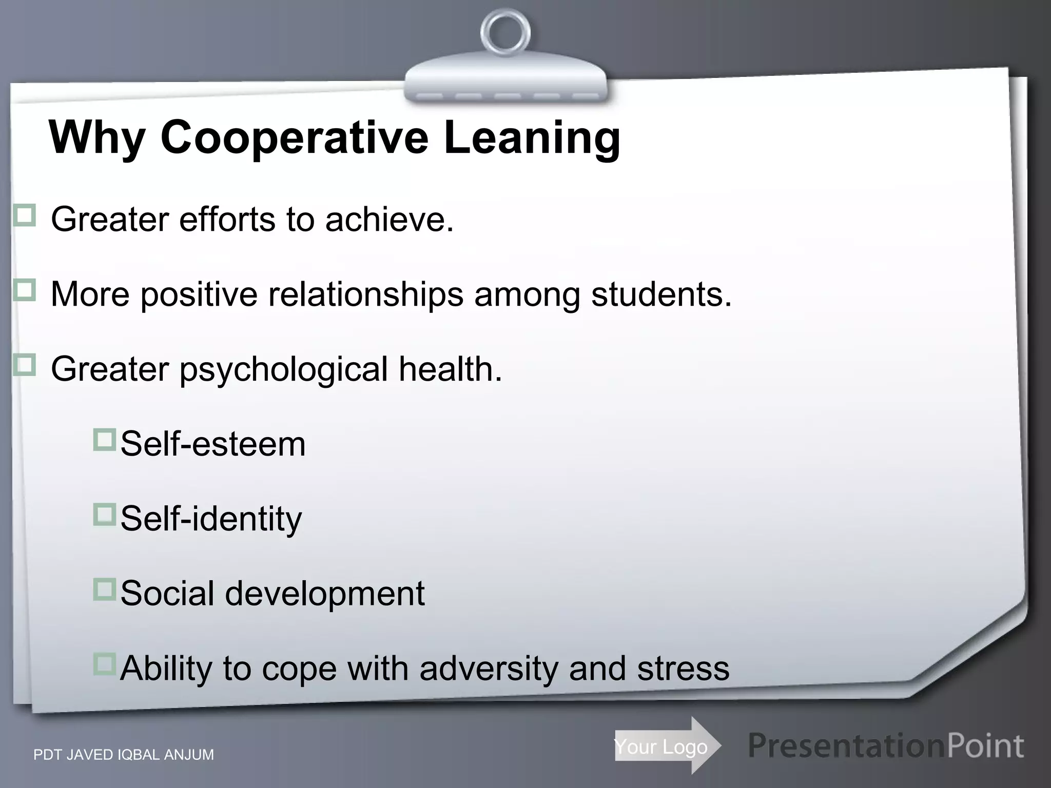 Presentation on cooperative learning | PPT