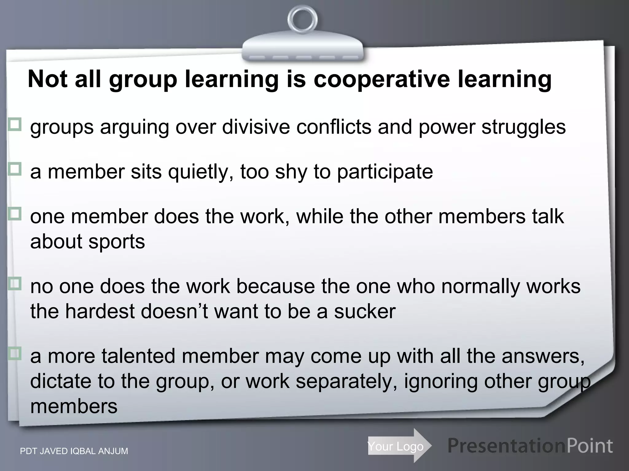 Presentation on cooperative learning | PPT