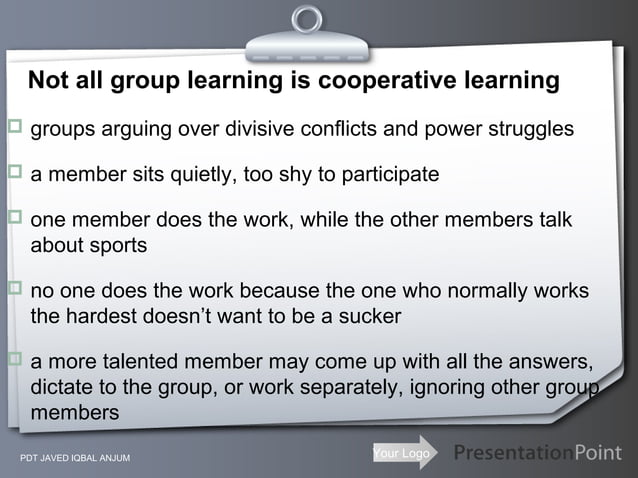 Presentation on cooperative learning | PPT