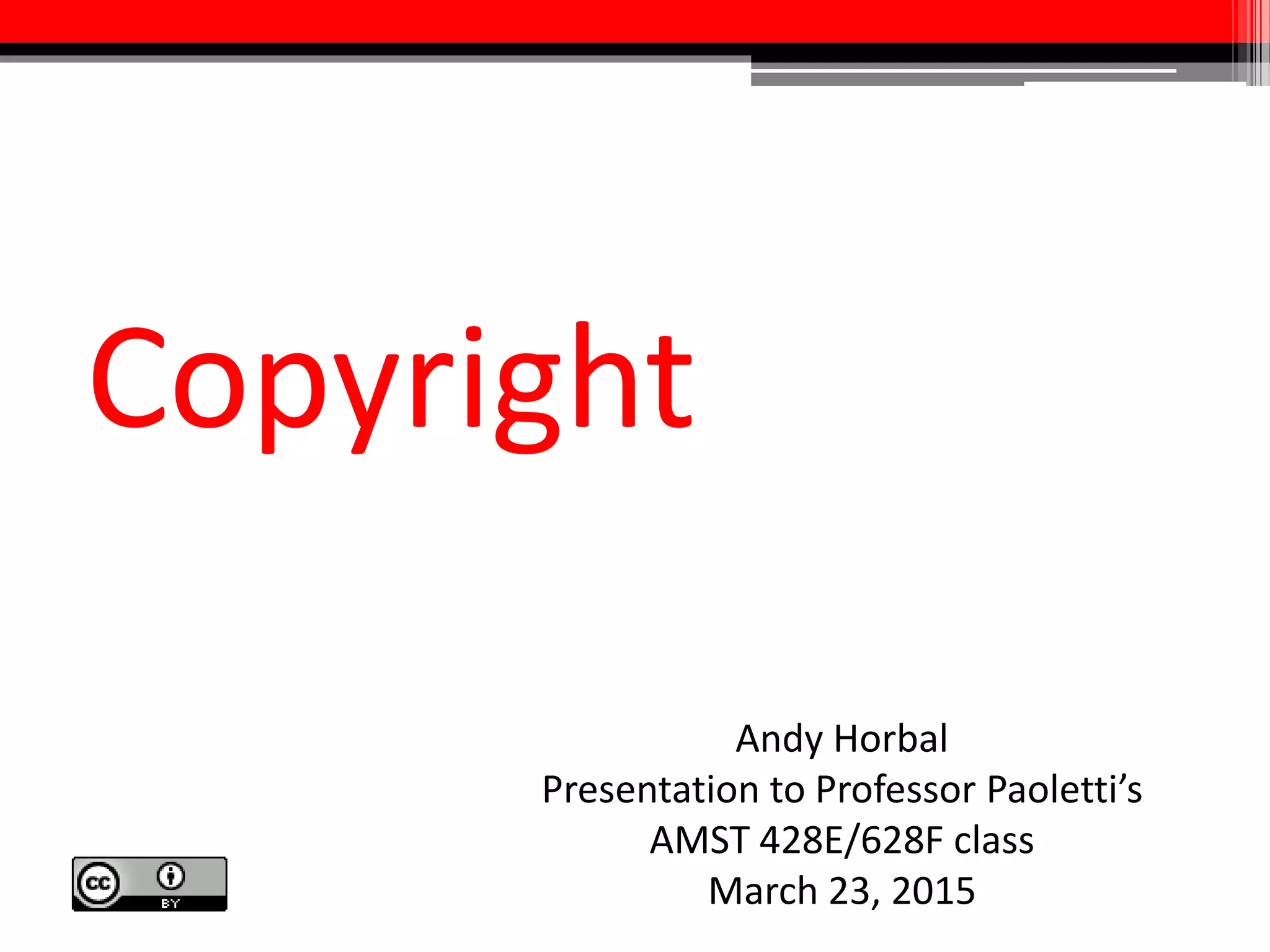 Presentation on copyright | PPTX