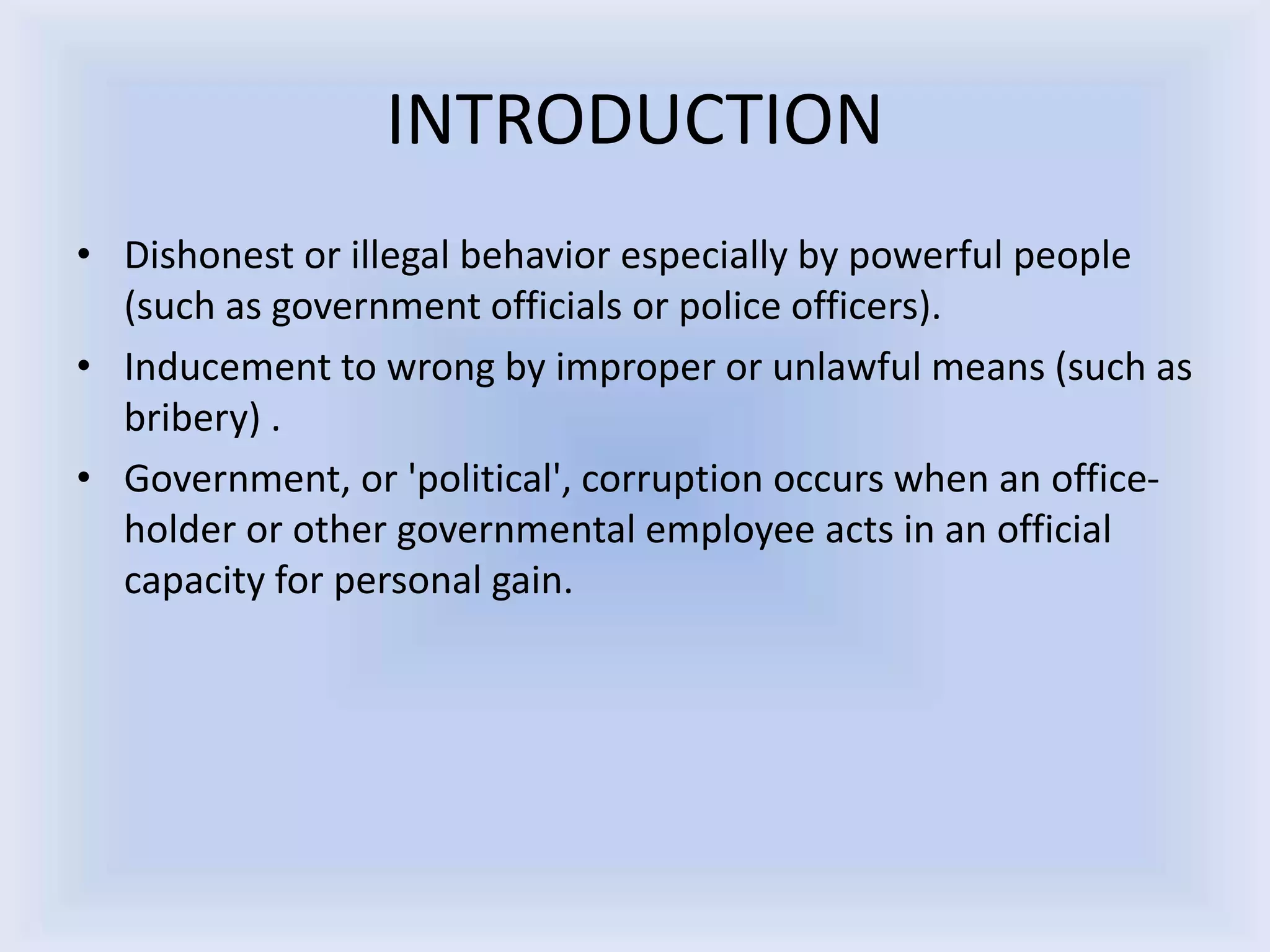Presentation on corruption | PPT