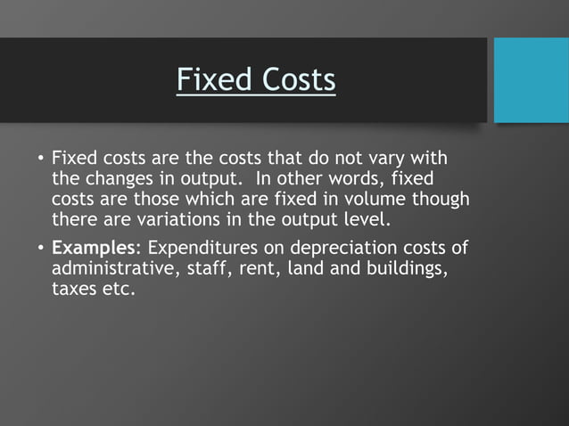 Presentation on cost