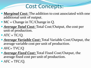 Presentation on Cost and Revenue | PPTX