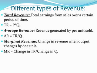 Presentation on Cost and Revenue | PPTX