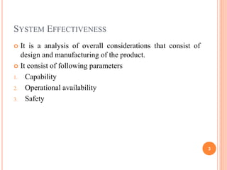 Presentation on cost and system effectiveness | PPTX
