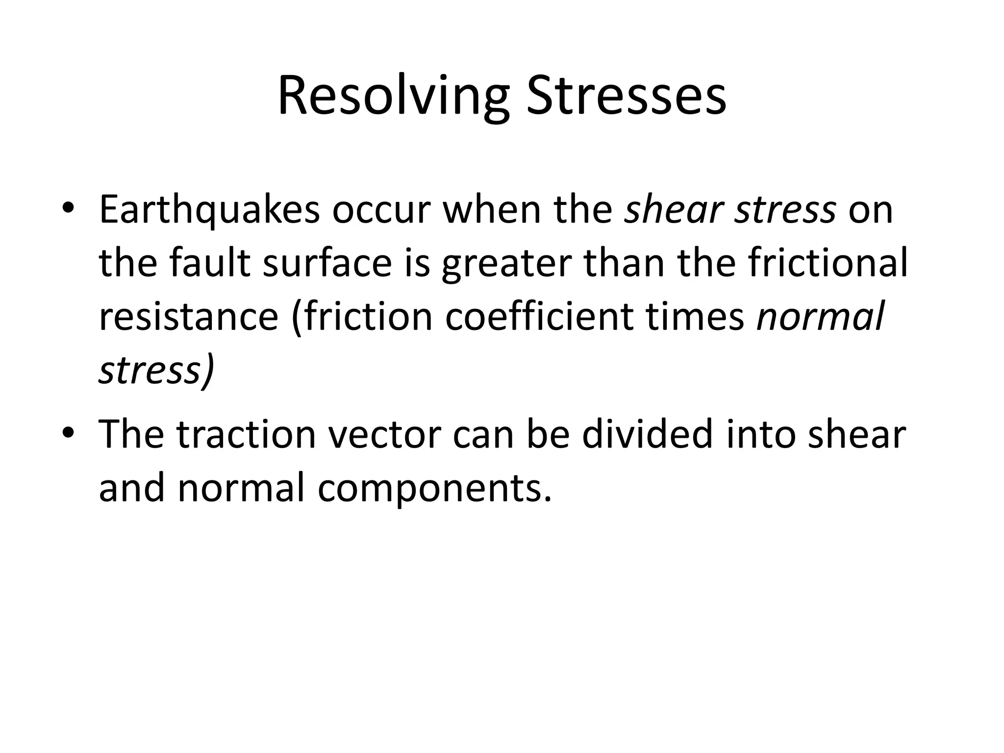 Presentation on coulomb stress (earthquake triggering) | PPT