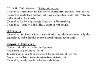 COUNSELING----- , 1st Year GNM Nursing | PPTX
