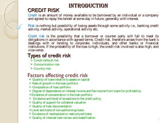 Presentation on credit risk | PPT