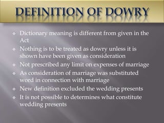 Presentation on critical analysis on dowry prohibition act | PPTX