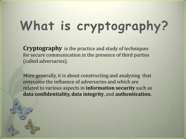 cryptography | PPTX | Information and Network Security | Computing