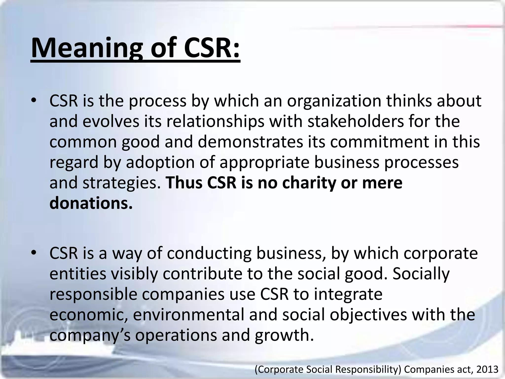 Presentation on CSR With new Approved Rules | PPTX