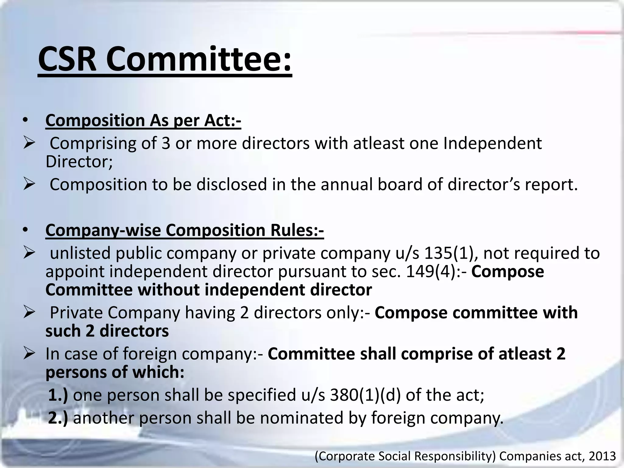 Presentation on CSR With new Approved Rules | PPTX