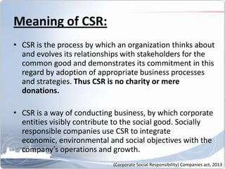Presentation on CSR With new Approved Rules | PPTX