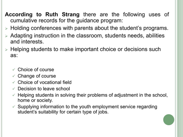 Presentation on cumulative record (non testing technique | PPTX ...