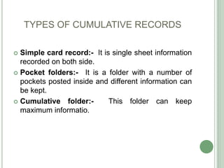 Presentation on cumulative record (non testing technique | PPTX