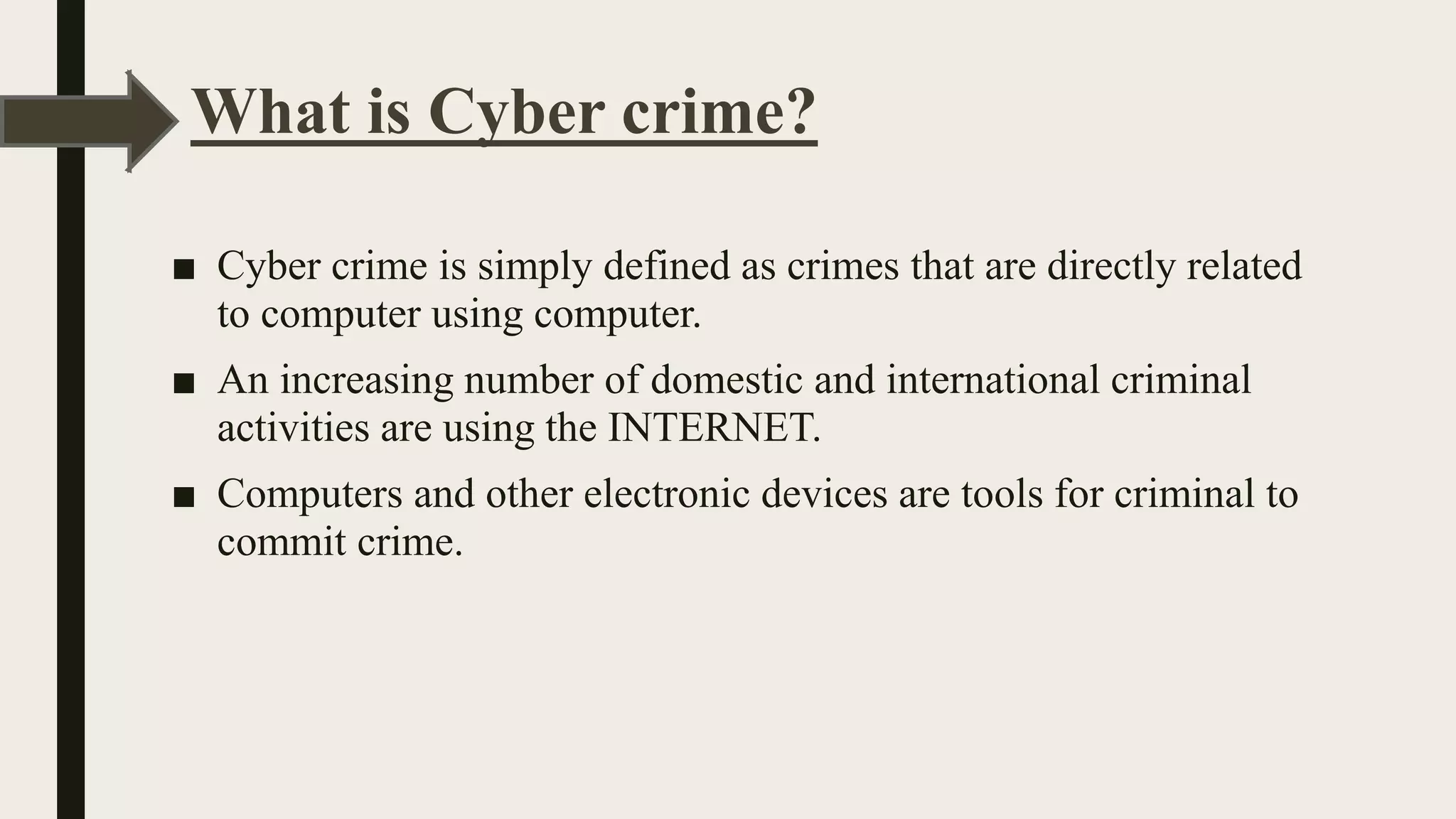 Presentation on cyber crime | PPTX