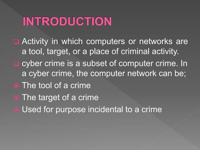 presentation_on_cyber_crimes_slides.pptx | Crime & Harmful Acts to ...