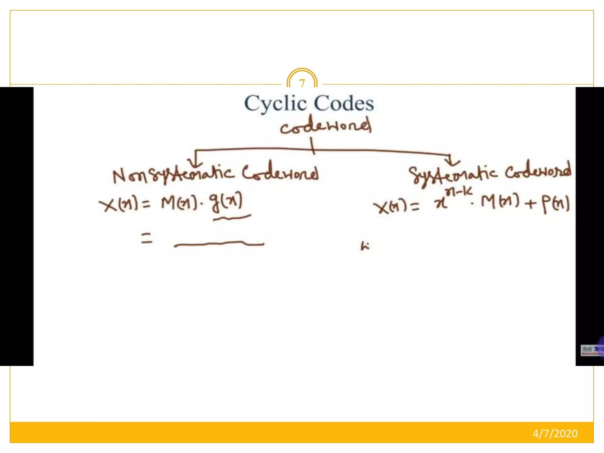 Presentation On Cyclic Codes Pptx Science
