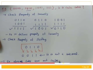 Presentation on cyclic codes | PPTX