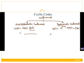 Presentation on cyclic codes | PPTX