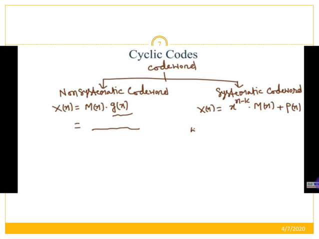 Presentation on cyclic codes | PPTX