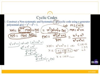 Presentation on cyclic codes | PPTX