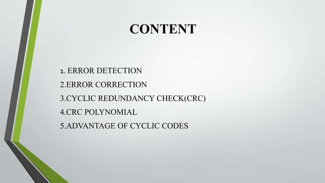 Presentation on cyclic redundancy check (crc) | PPTX | Computing | Technology & Computing