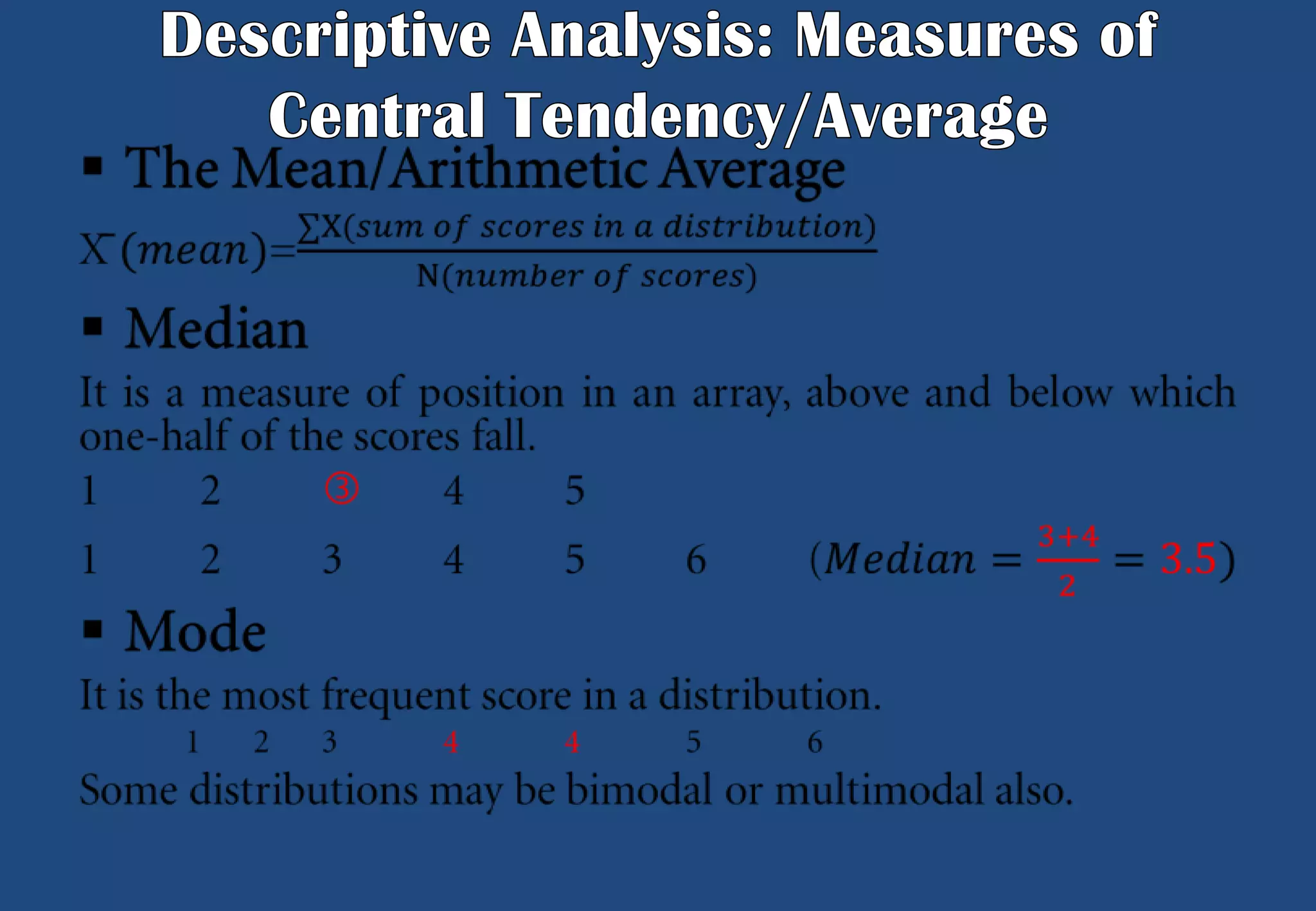 Data Analysis: Descriptive Statistics | PPTX