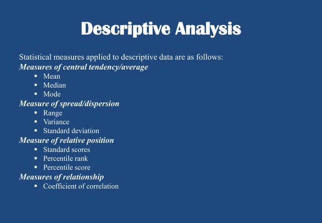 Data Analysis: Descriptive Statistics | PPTX