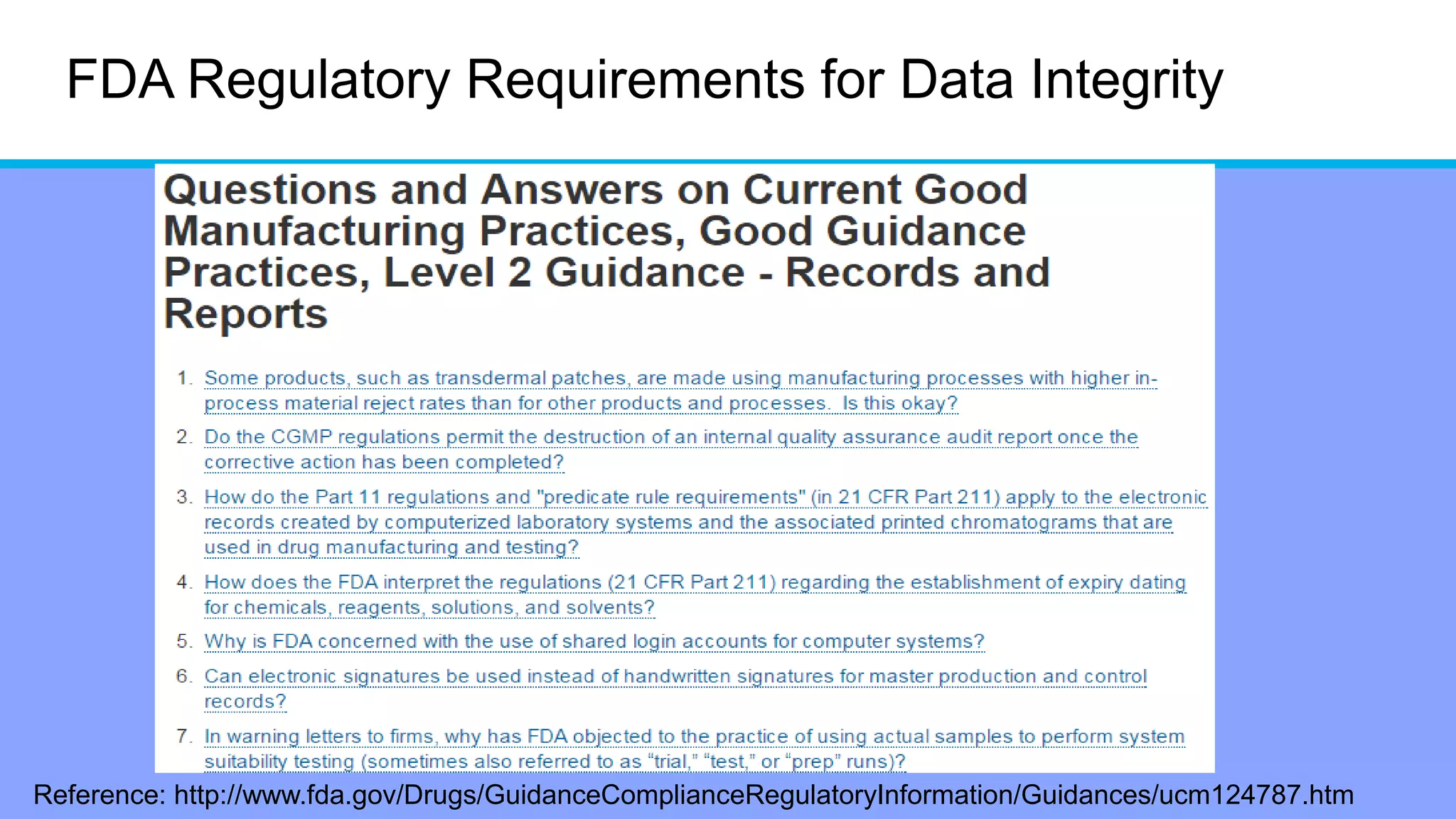 Presentation on data integrity in Pharmaceutical Industry | PDF
