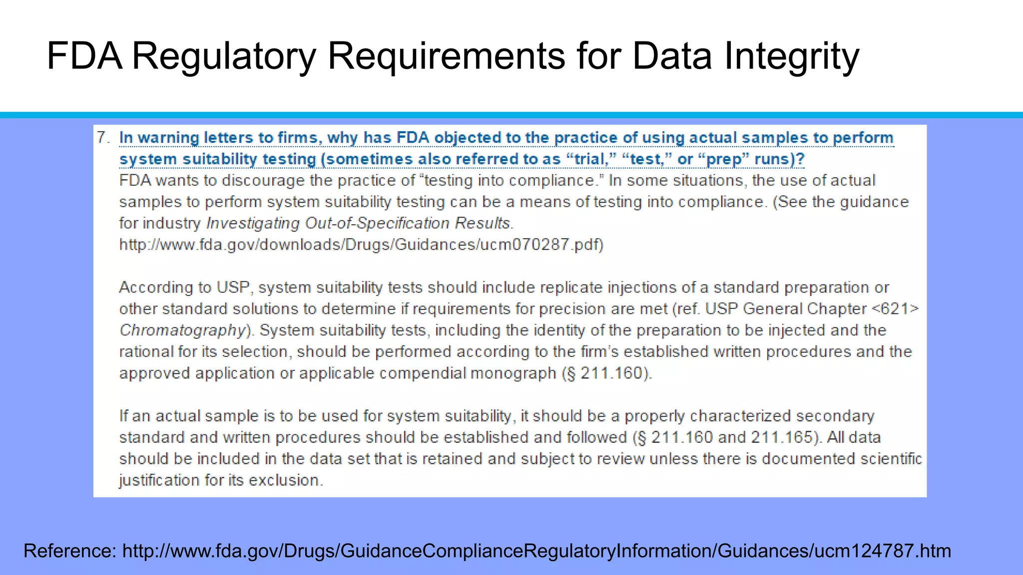 Presentation on data integrity in Pharmaceutical Industry | PDF