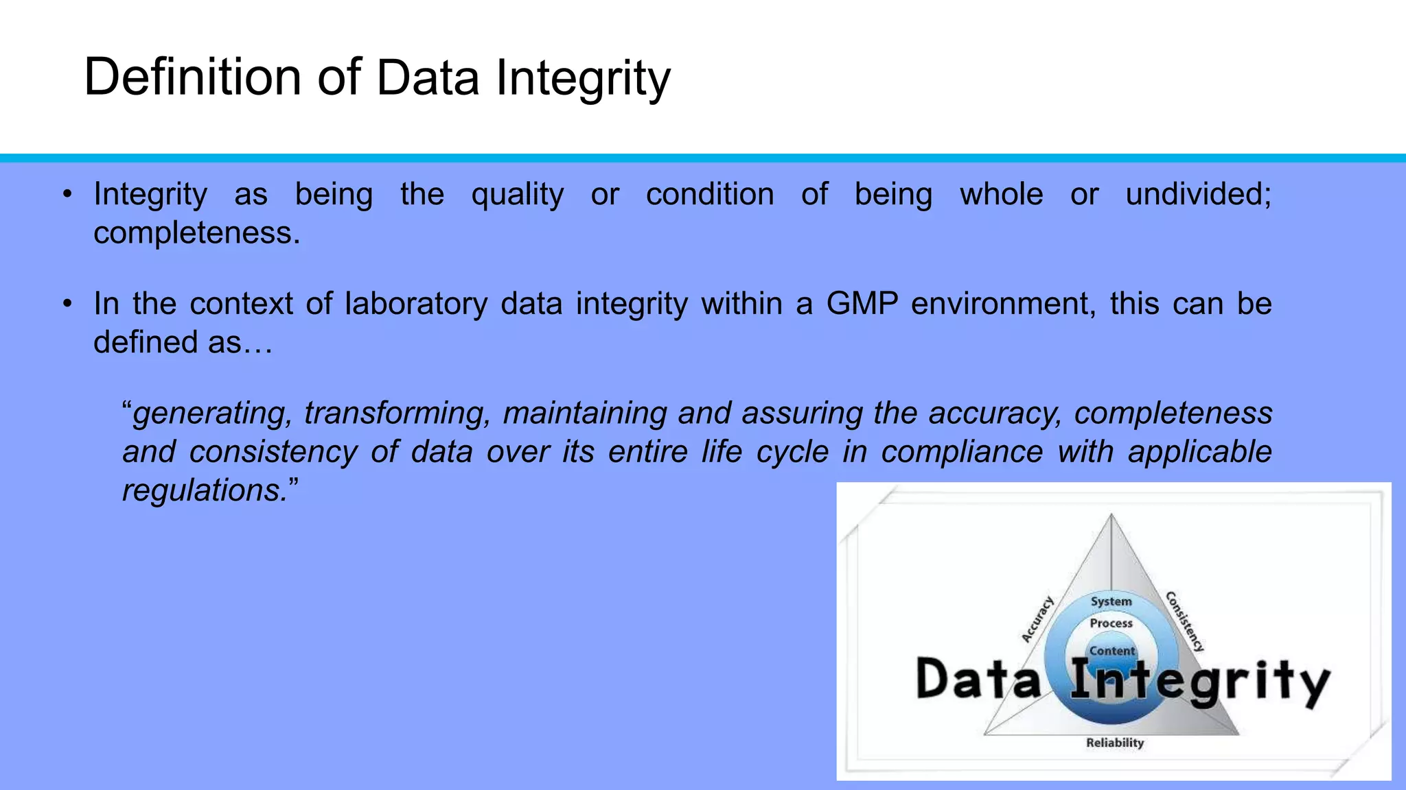 Presentation on data integrity in Pharmaceutical Industry | PDF