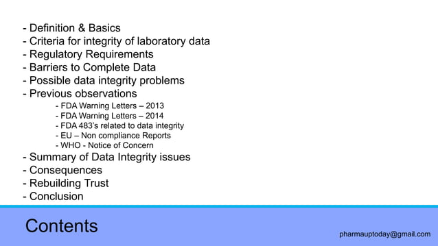 Presentation on data integrity in Pharmaceutical Industry | PDF | Databases | Computer Software ...