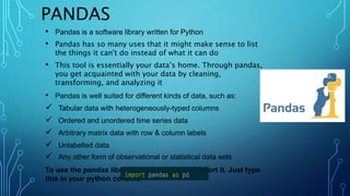 Presentation on data preparation with pandas | PPTX