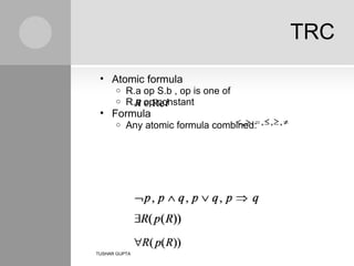 Presentation on dbms(relational calculus) | PPT