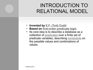 Presentation on dbms(relational calculus) | PPT