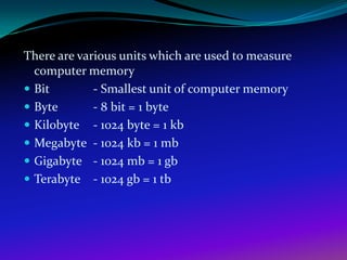 Computer Memory | PPTX
