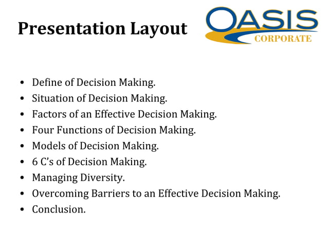 Presentation on Decision Making | PPT | Business | Business and Finance