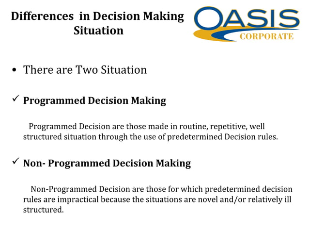 Presentation on Decision Making
