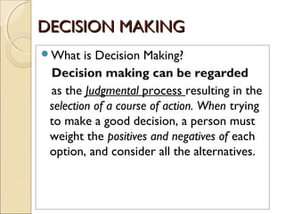 Presentation on decision making | PPT