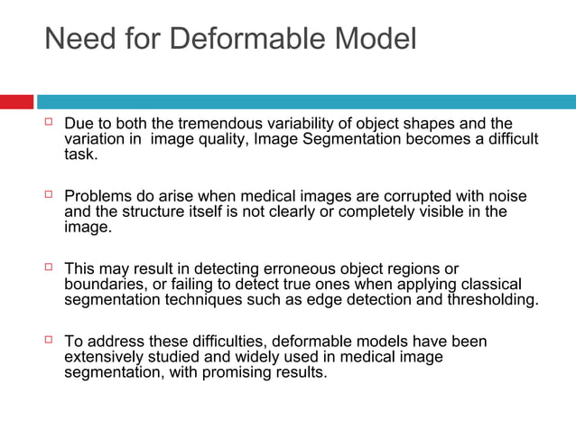 Presentation On Deformable Model For Medical Image Segmentation Ppt