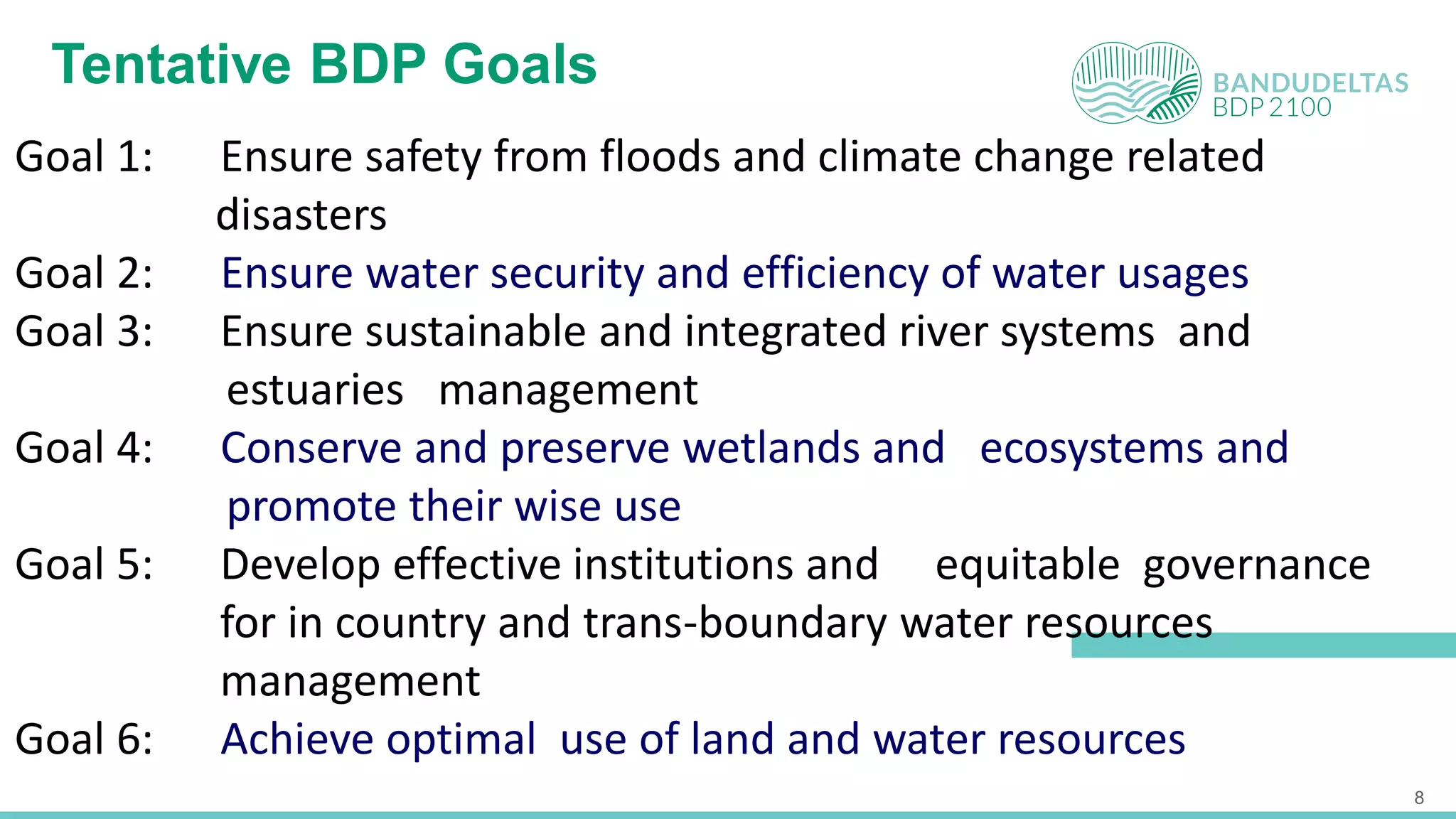 Presentation on delta plan 2100 | PDF