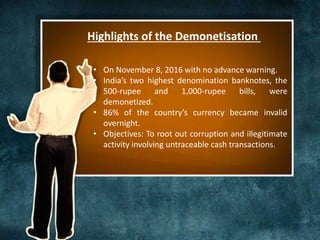 Presentation on demonitisation | PPTX
