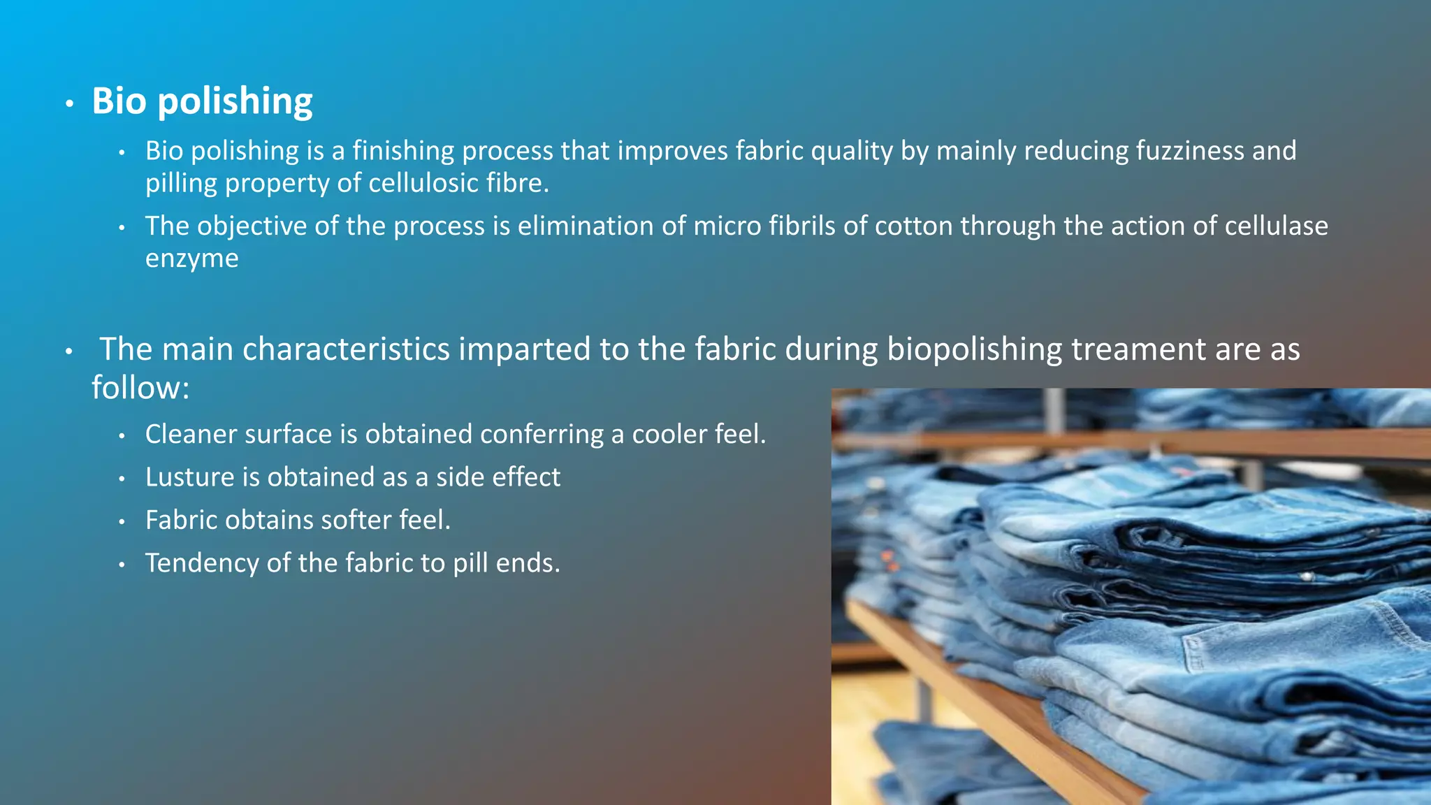 Presentation on Enzymes, Denim Stone Washing and Bio Polishing | PDF