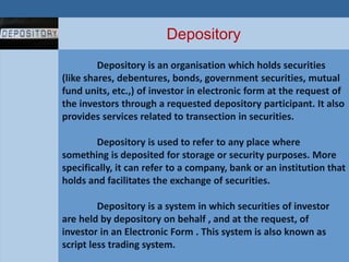 Presentation on depository participant | PPTX