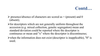 Presentation on Descriptors for Wheat. | PPTX